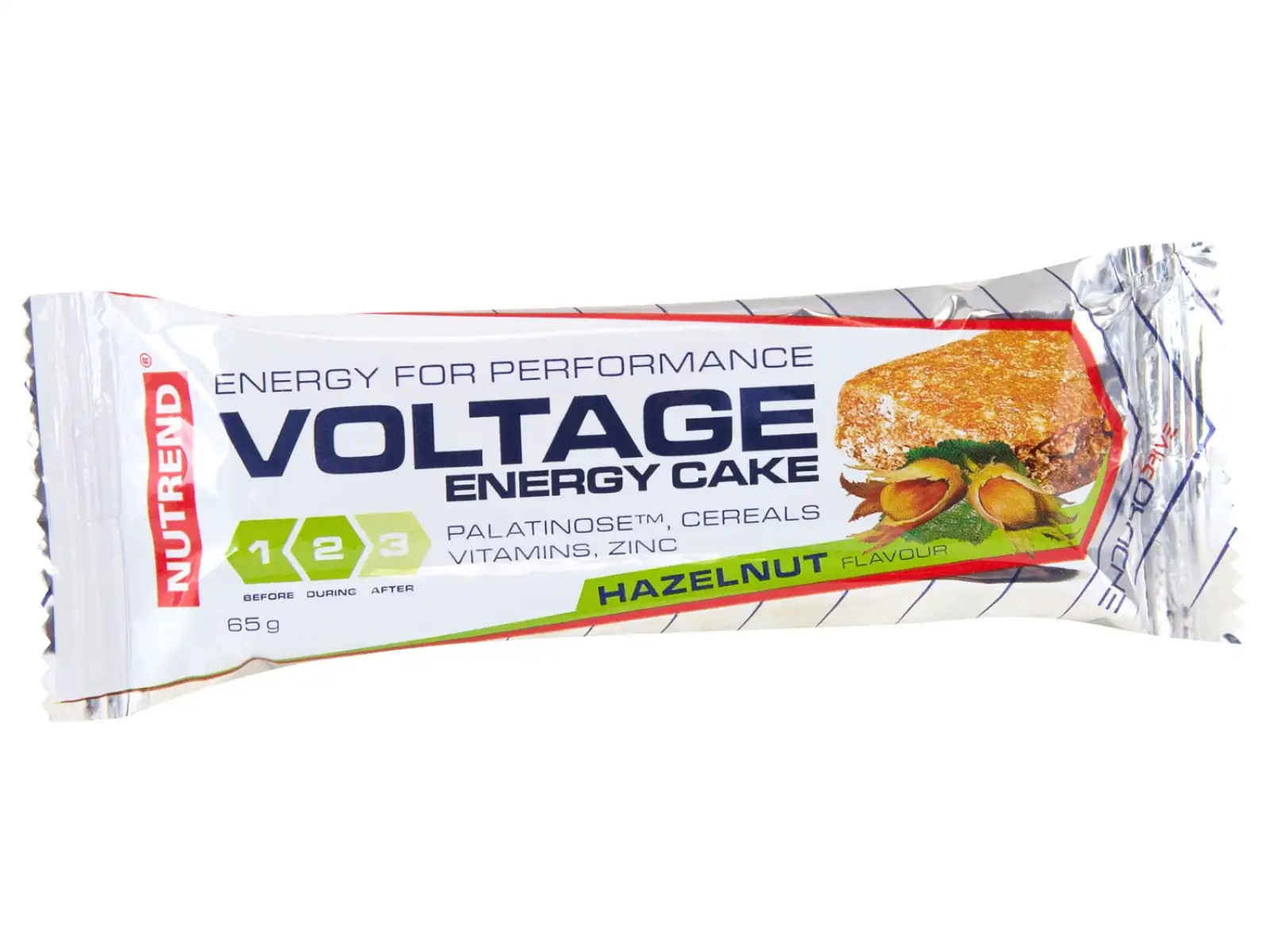 Nutrend tyčinka Voltage Energy Cake 65g oříšek | Koloshop.cz
